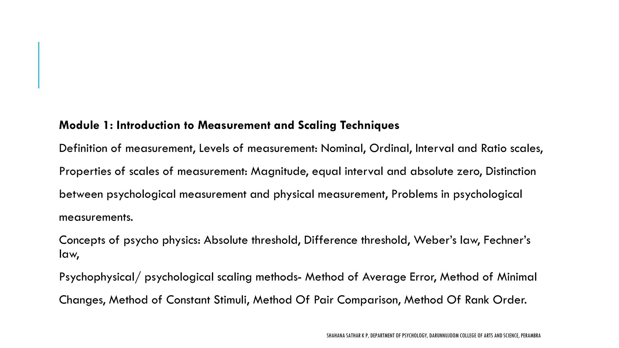 3rd sem BSc Psychology- Psychological measurement & testing module 1 | PDF