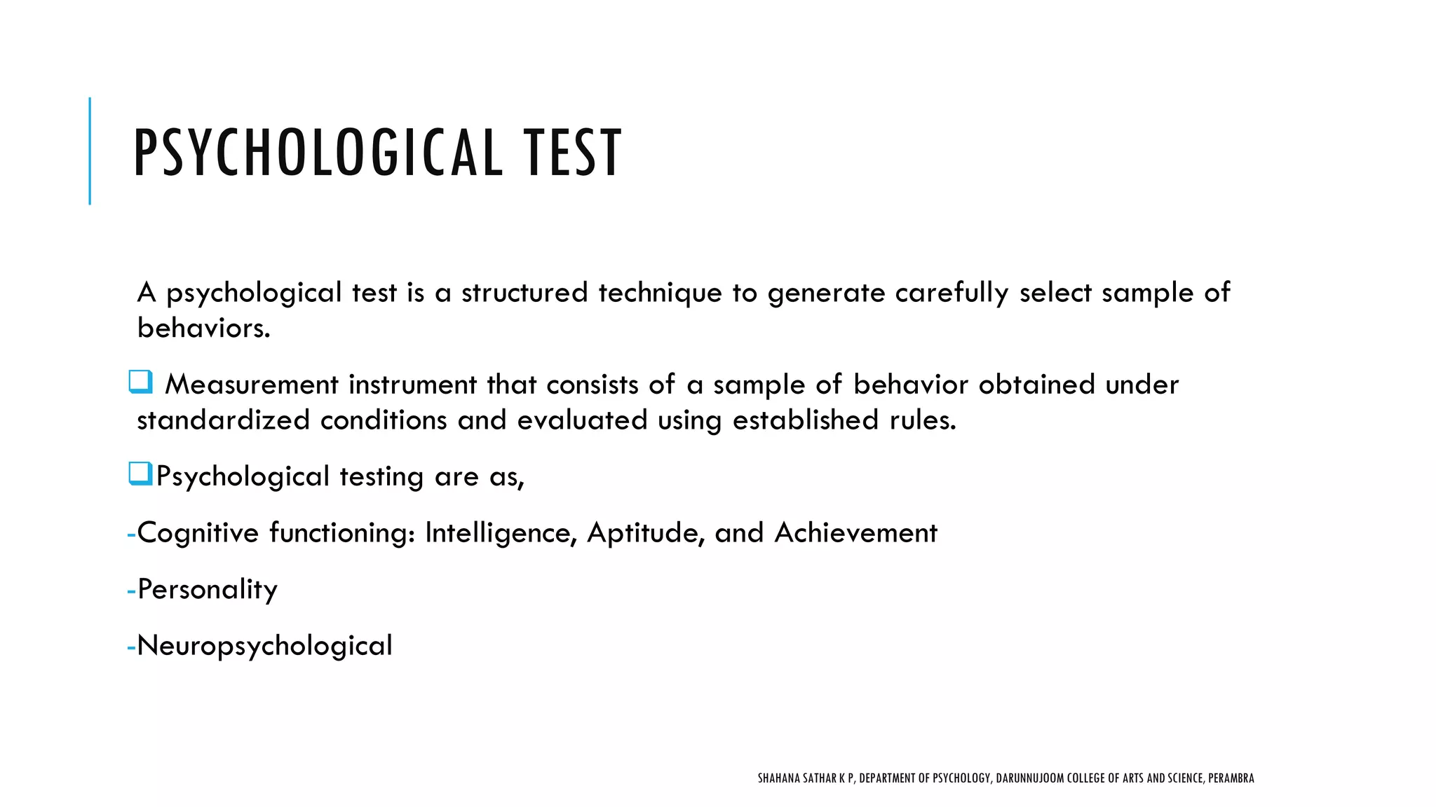 3rd sem BSc Psychology- Psychological measurement & testing module 1 | PDF