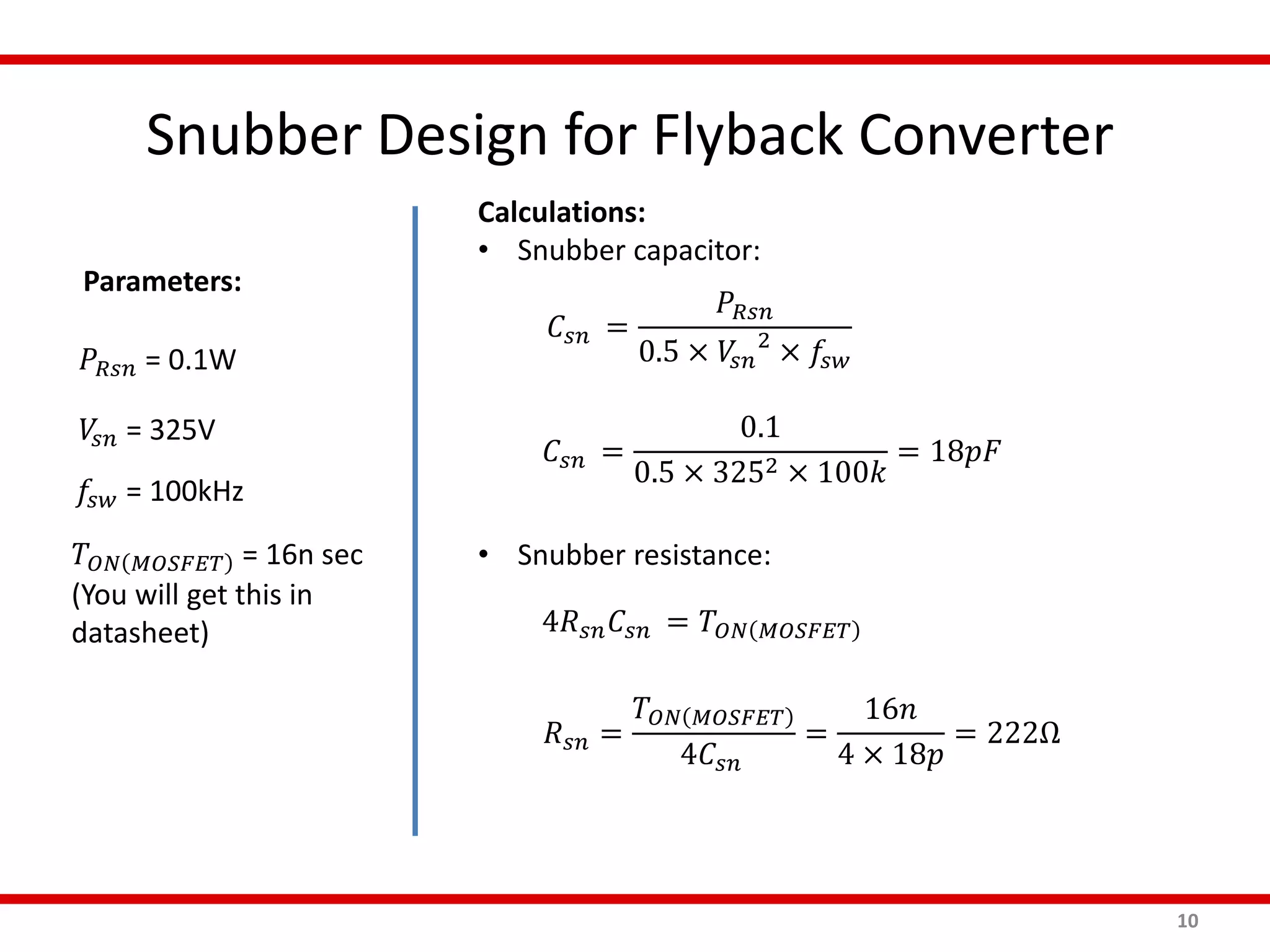 Types Of Snubber Circuits Design Of Snubber For Flyback Converter Simulation In Matlab