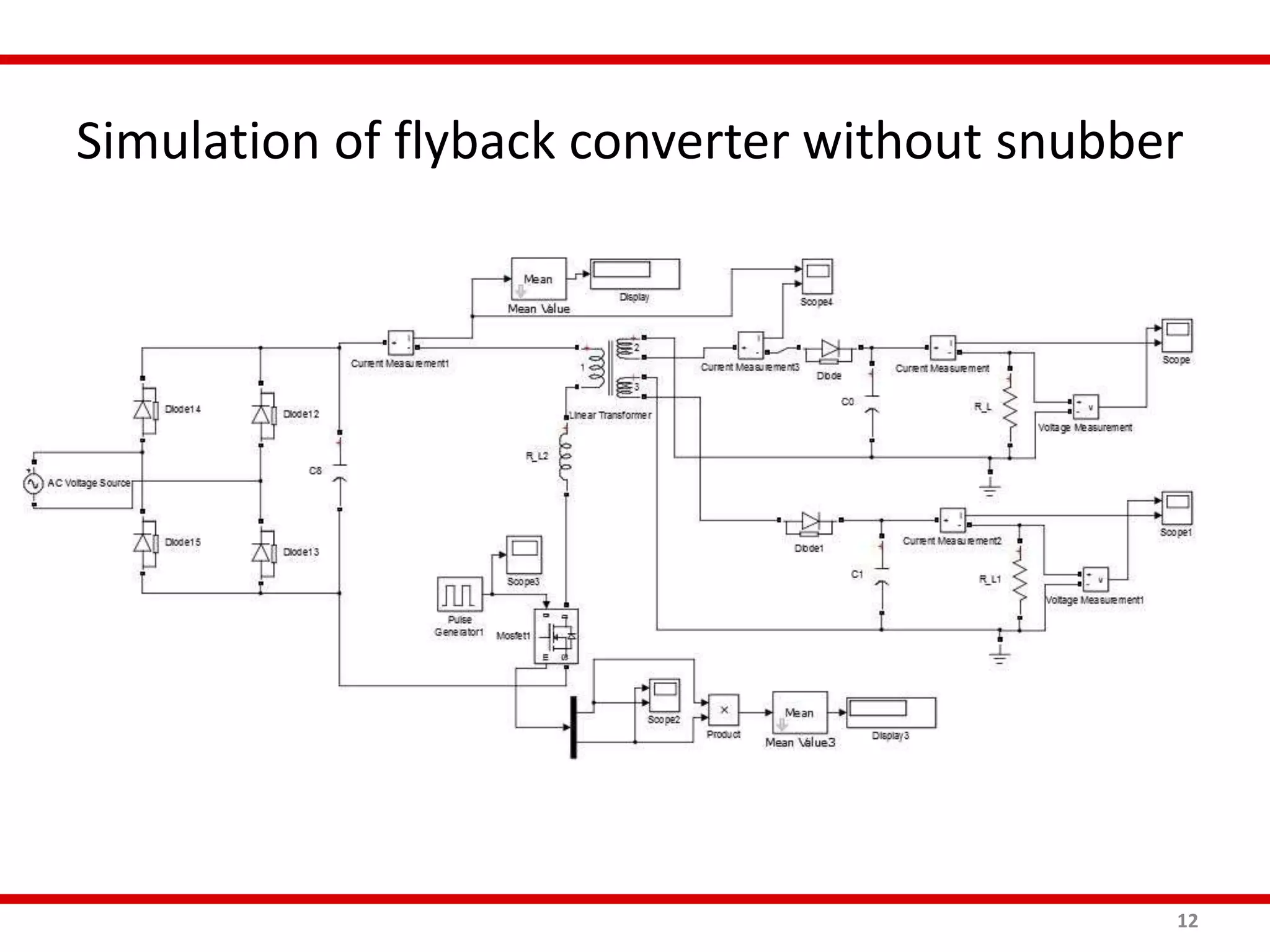 Types of snubber circuits | Design of snubber for flyback converter | Simulation in Matlab ...
