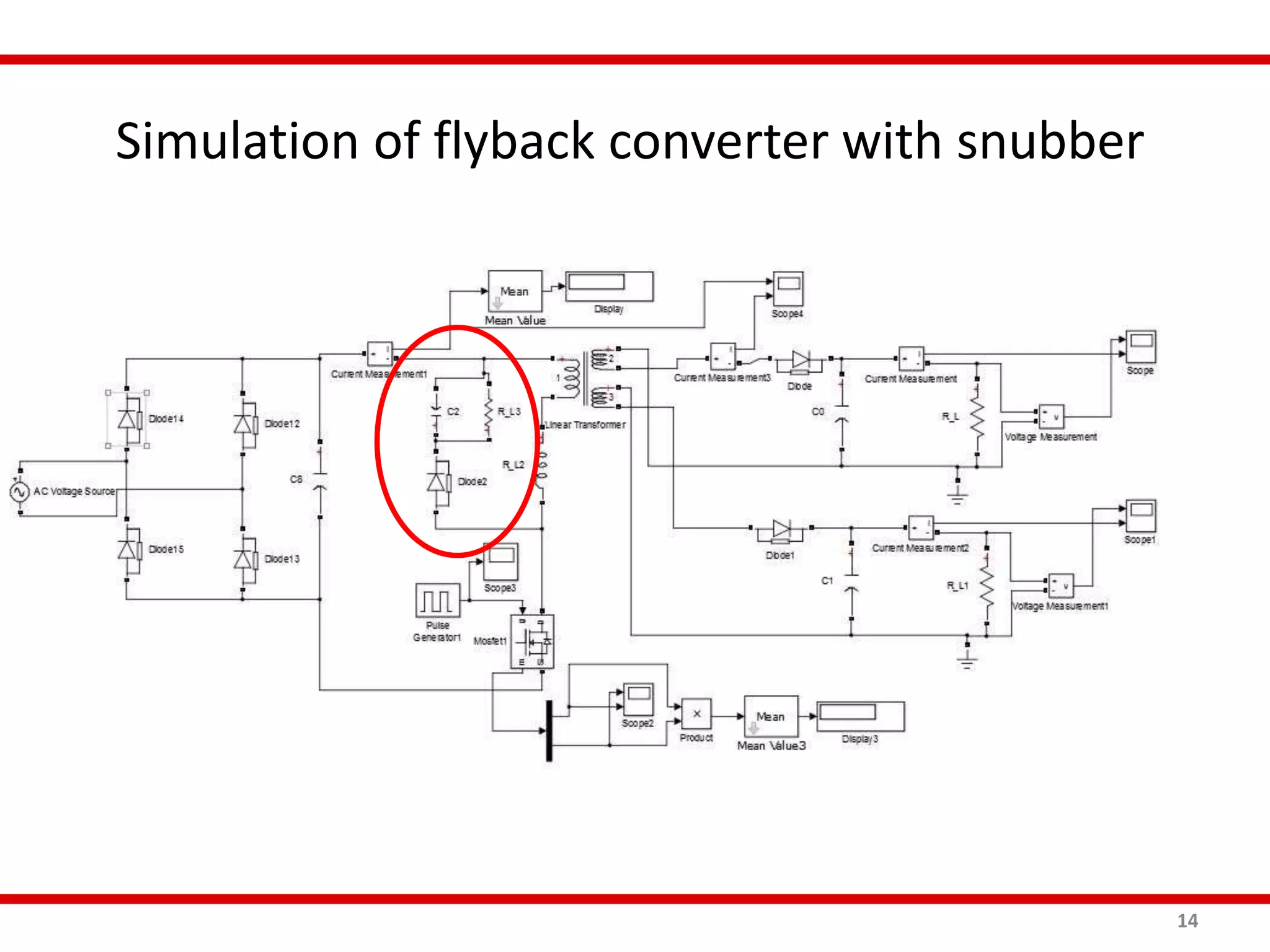 Types of snubber circuits | Design of snubber for flyback converter | Simulation in Matlab ...