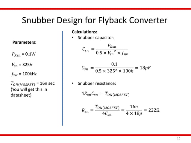 Types of snubber circuits | Design of snubber for flyback converter ...