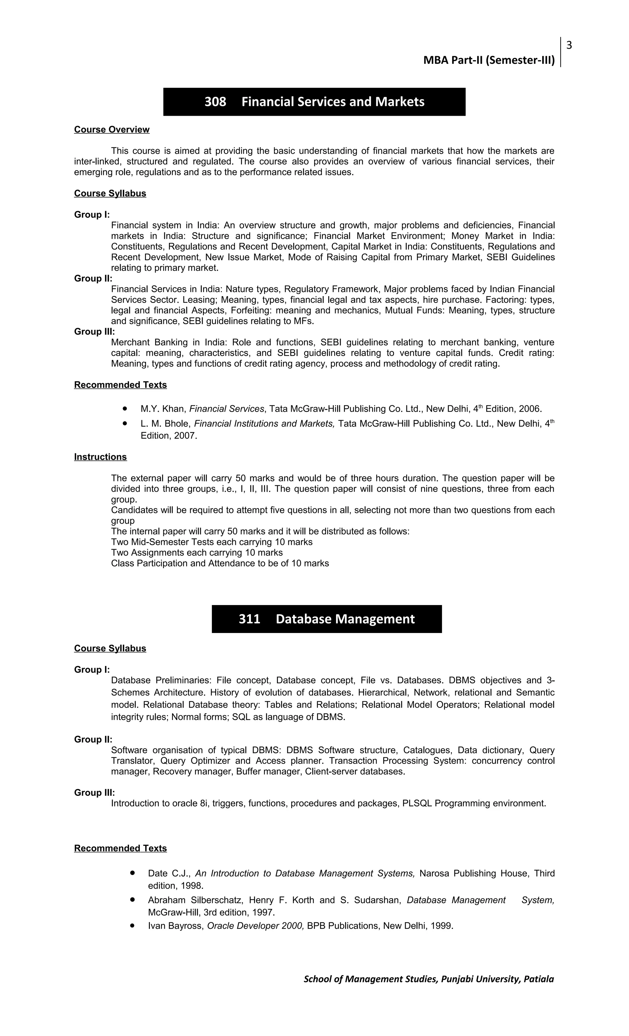 3rd sem syllabus | PDF
