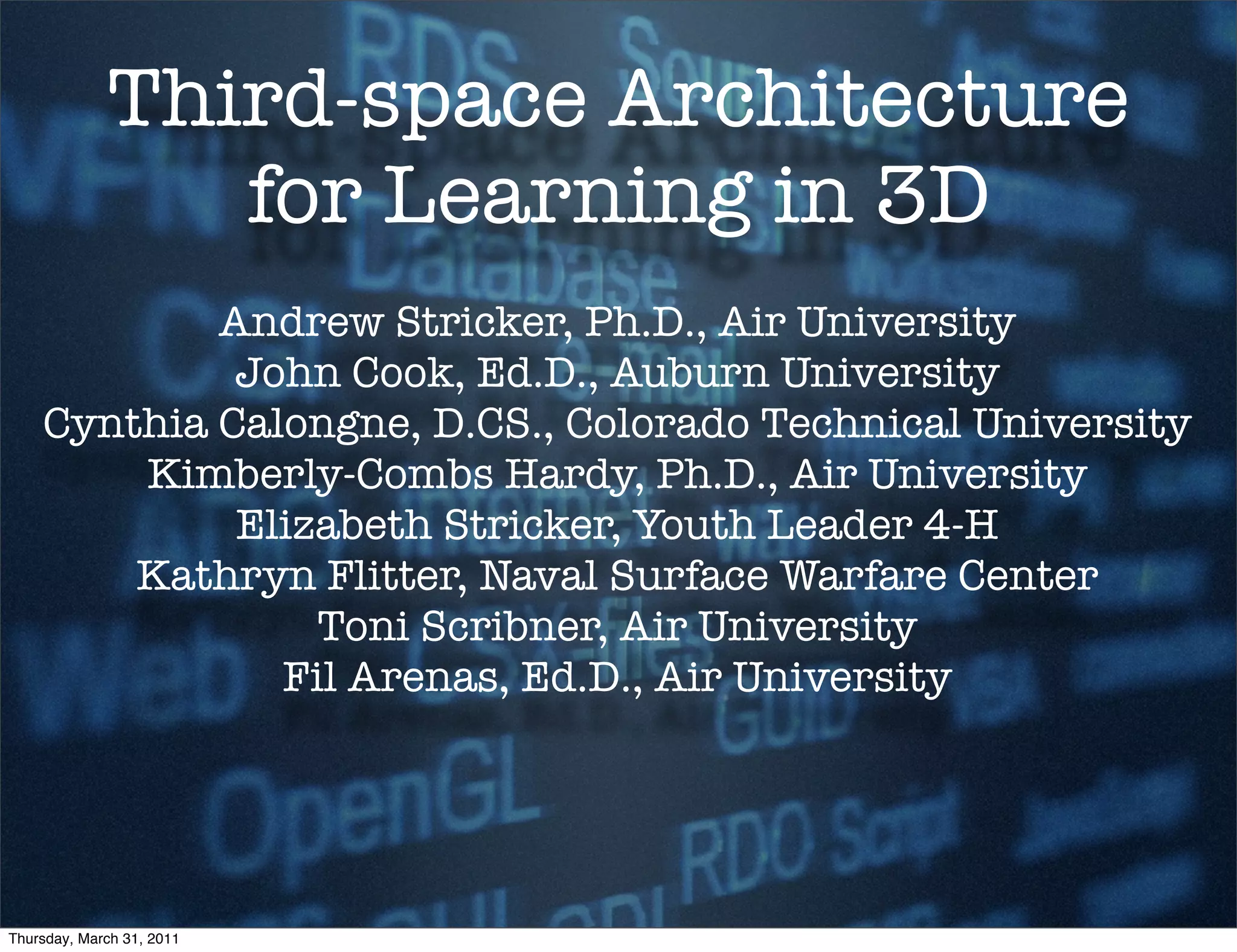 3rd space architecture learning in 3D | PPT