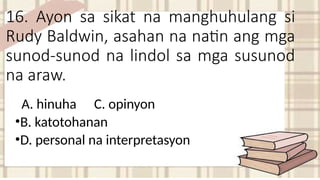 3rd Summative Test sa Filipino 8.powertx | PPTX