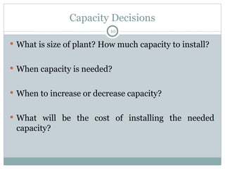 Operation Management Concept of capacity | PPT