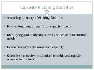 Operation Management Concept of capacity | PPT