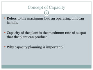 Operation Management Concept of capacity | PPT