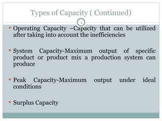Operation Management Concept of capacity | PPT