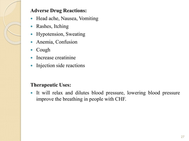 3rd unit drugs used in congestive heart faliure | PPTX