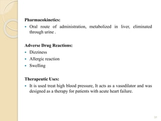 3rd unit drugs used in congestive heart faliure | PPTX