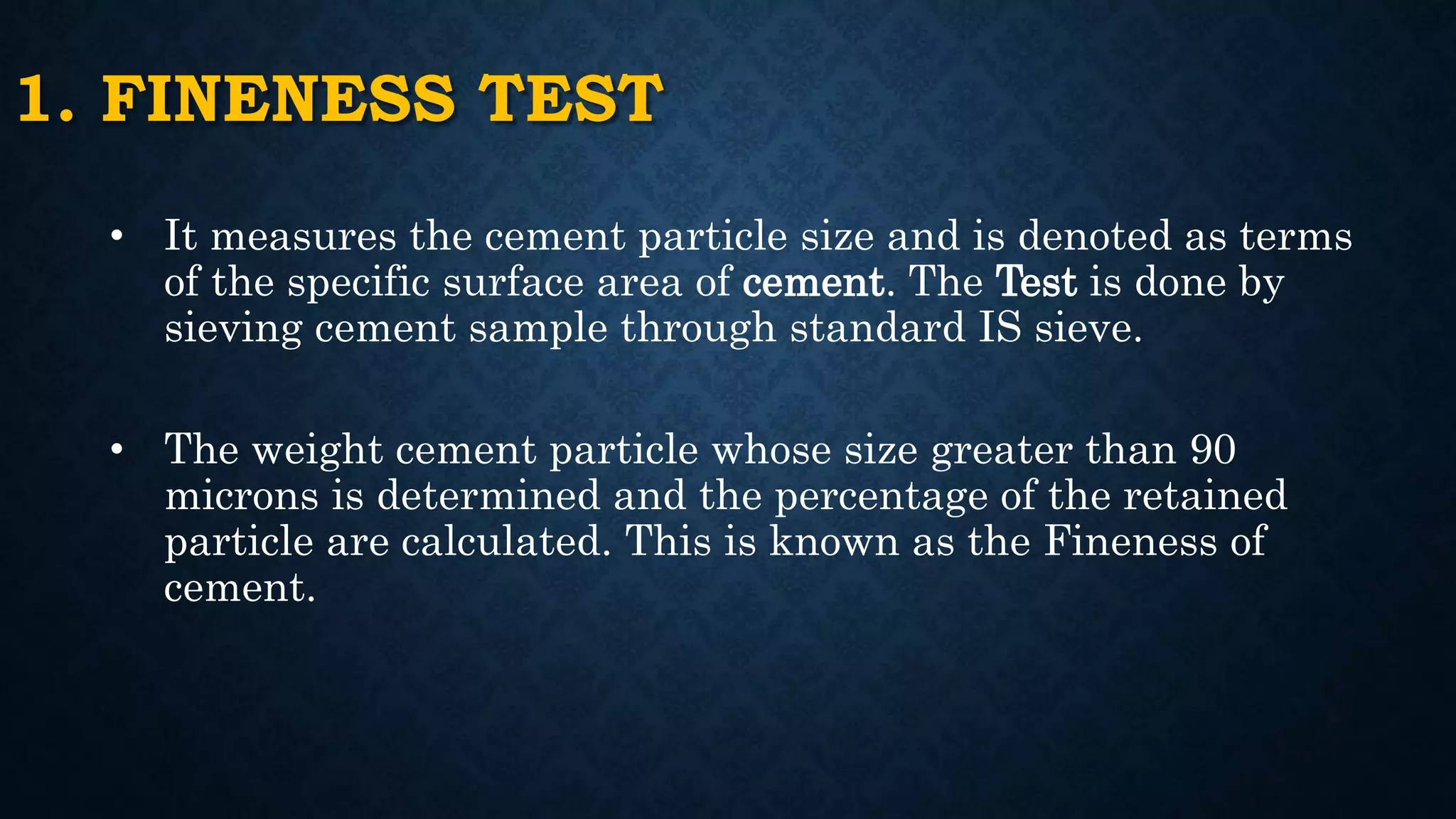 TESTING ON CEMENT | PPTX
