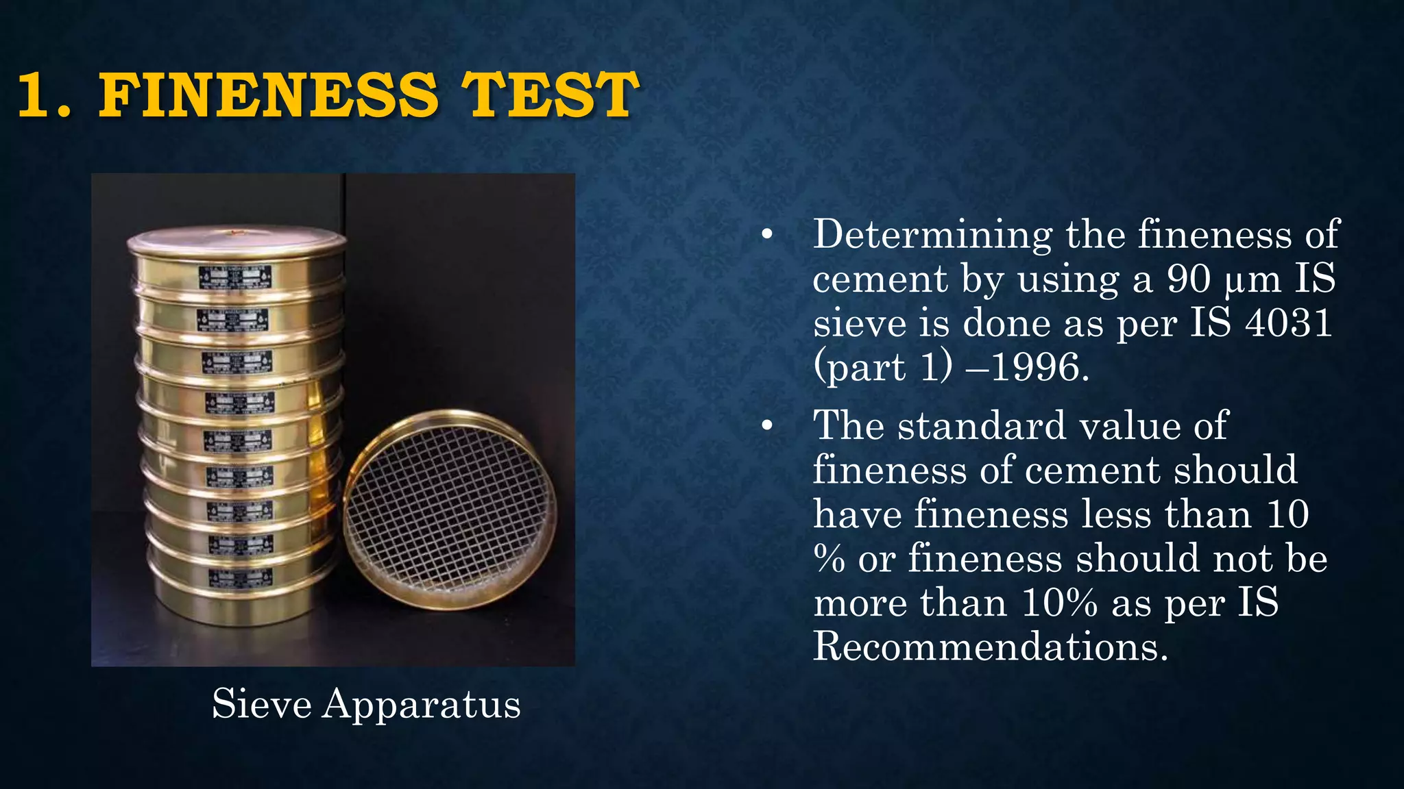 TESTING ON CEMENT | PPTX