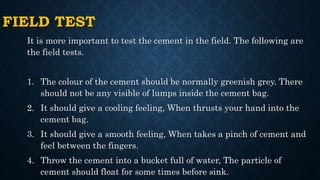 TESTING ON CEMENT | PPTX