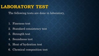 TESTING ON CEMENT | PPTX
