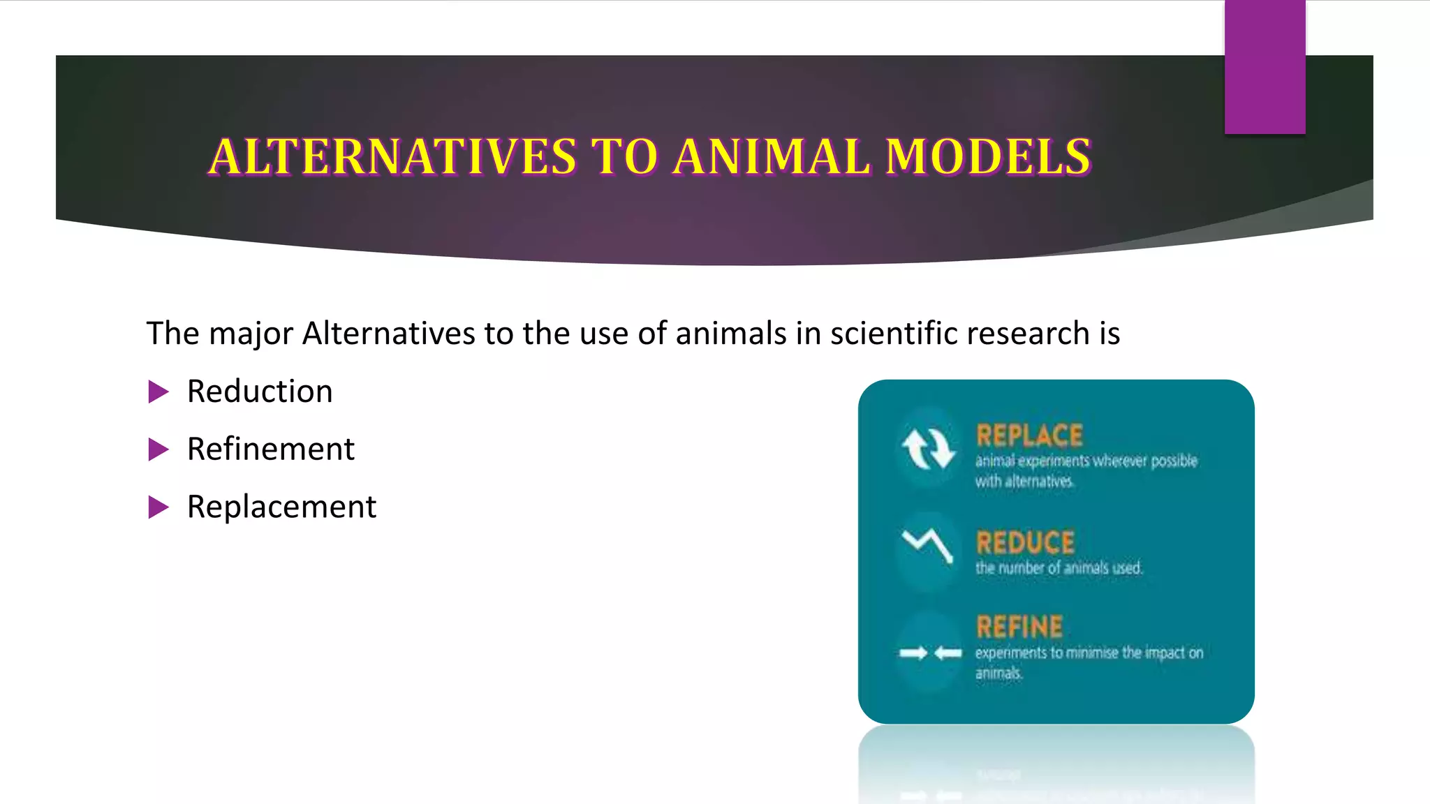 Reduction in use of Animals in Scientific Research | PPTX