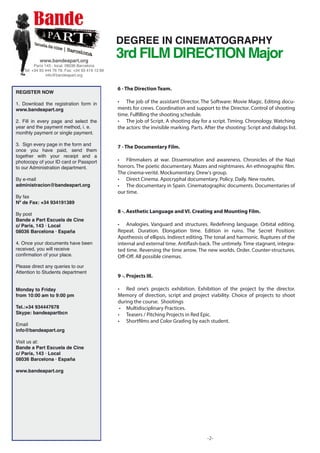 Degree in Cinematography. Third Year. Film Director Major 2016/2017 | PDF