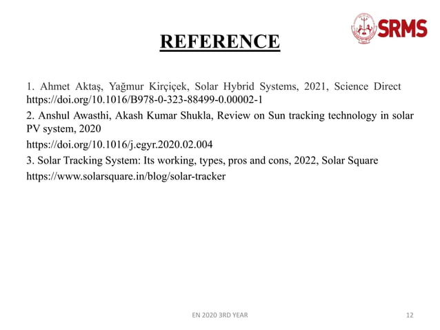 3rd year mini project Solar tracker EN.pptx | Science
