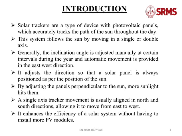3rd year mini project Solar tracker EN.pptx | Science