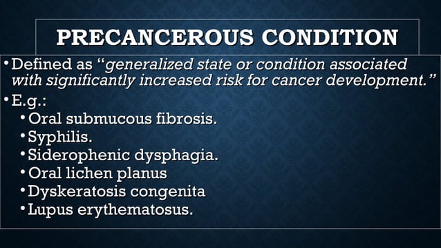 precancerous conditions and lesions | PPT