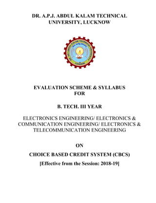 3rd year syllabus electronics & communication 2018 19 | PDF