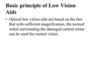 VISUAL AIDS FOR CHILDREN IN LOW VISION AND CONTACT LENS | PPTX