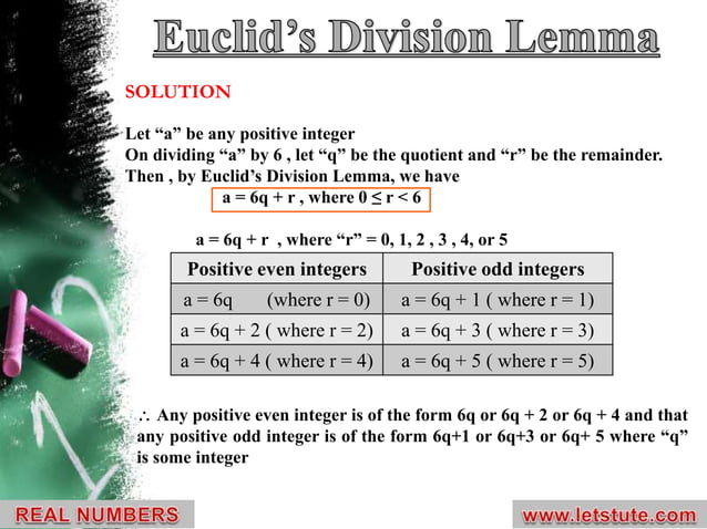 Real numbers - Euclid’s Division Algorithm for class 10th/grade X maths ...