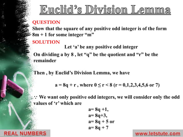 Real numbers - Euclid’s Division Algorithm for class 10th/grade X maths ...