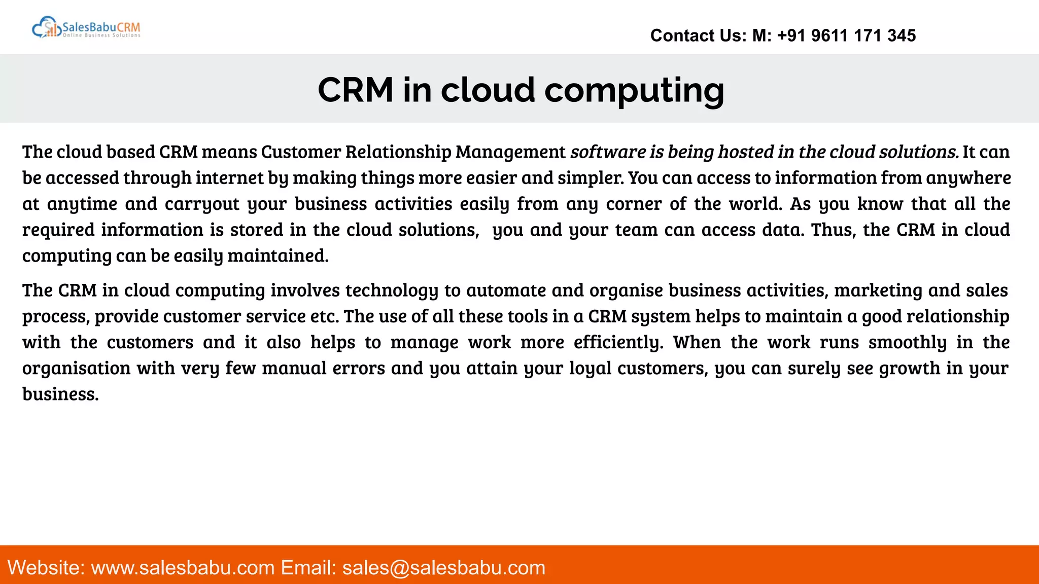 3 reasons why crm and cloud computing is critical for your business | PPT