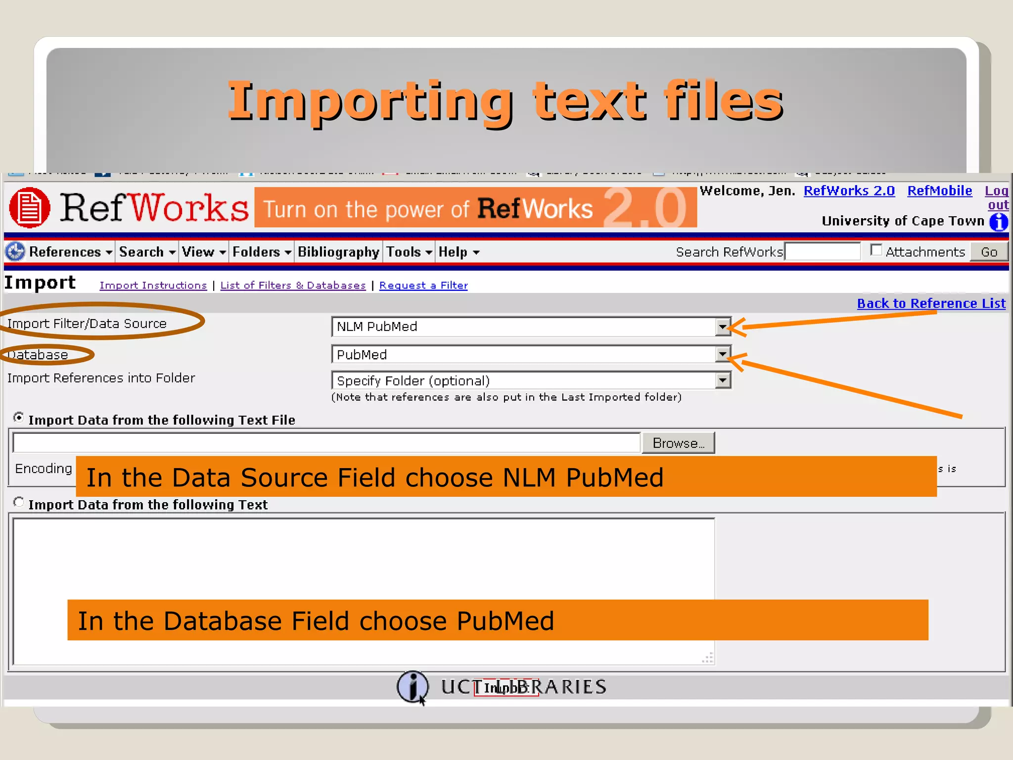 Importing text files into RefWorks | PPT | Technology & Computing