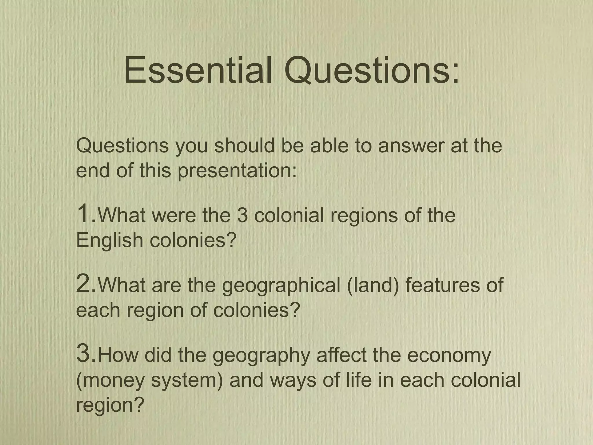 3 regions of colonies | PPT