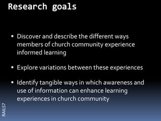 Religious information literacy: using information to learn in church ...