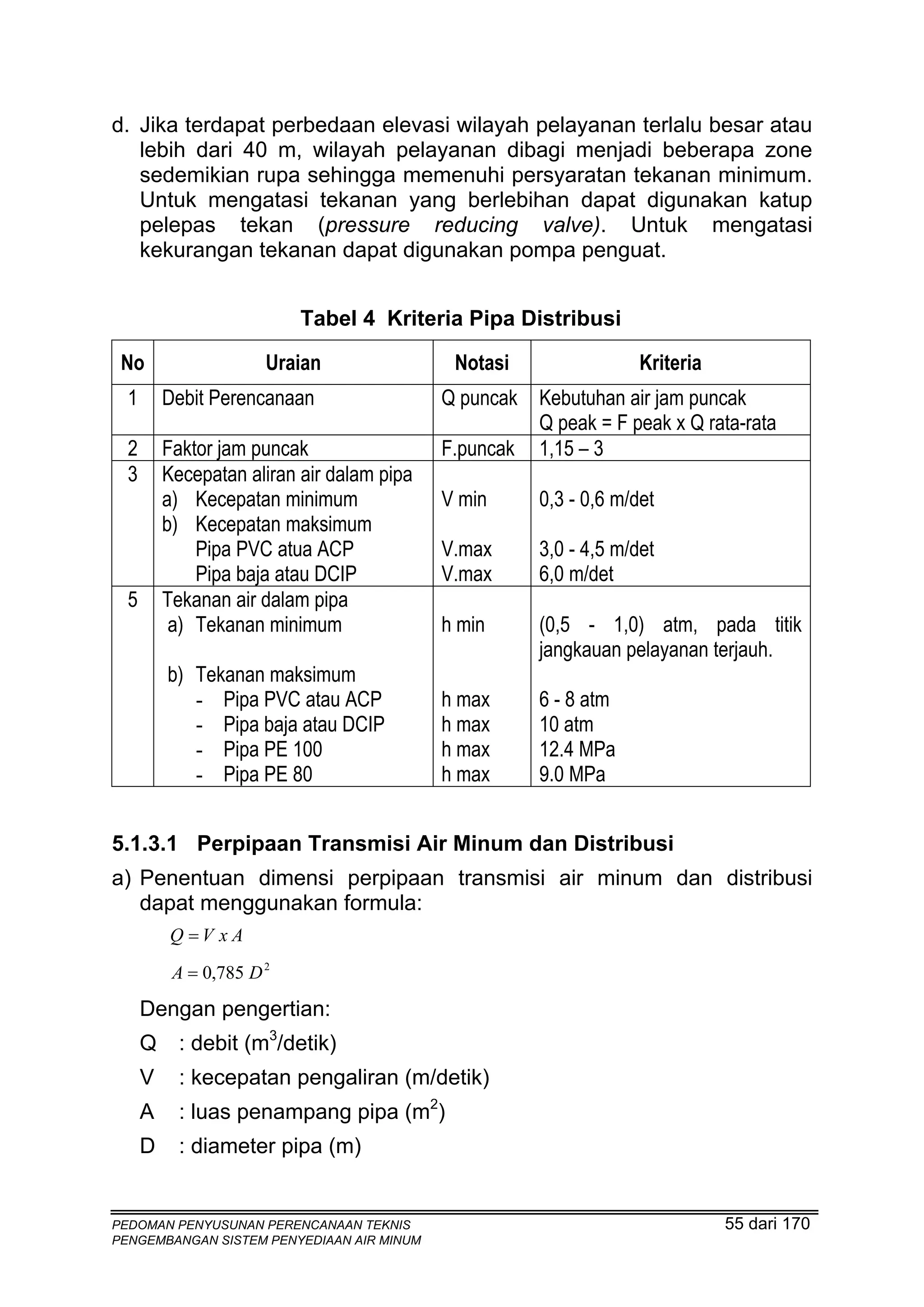 Pedoman Penyusunan Perencanaan Teknis Pengembangan Sistem Penyediaan ...