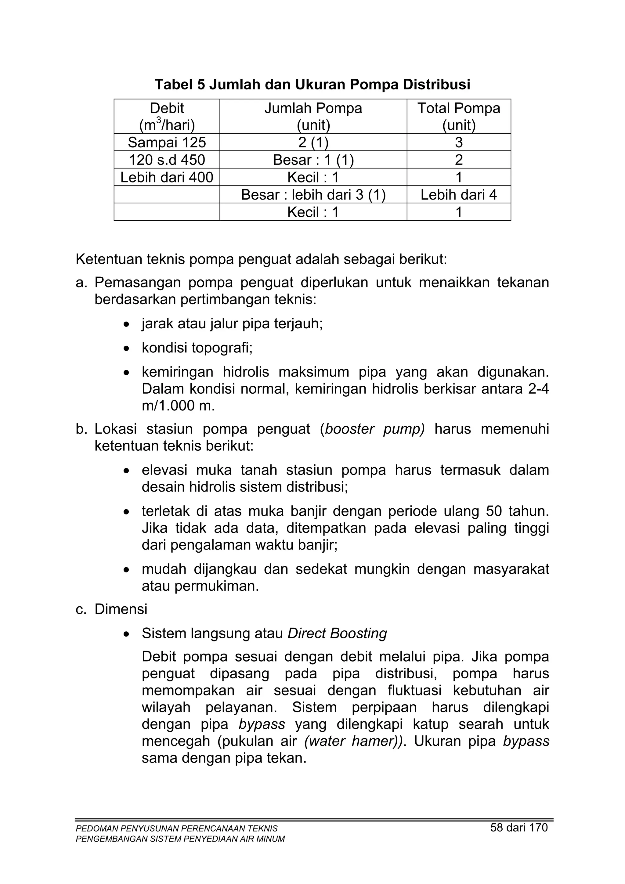 Pedoman Penyusunan Perencanaan Teknis Pengembangan Sistem Penyediaan ...