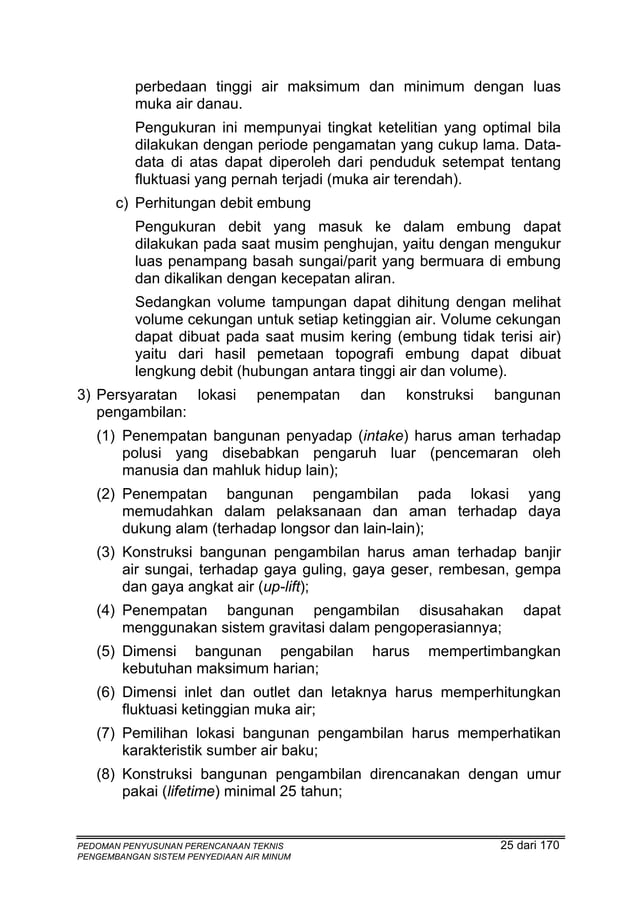 Pedoman Penyusunan Perencanaan Teknis Pengembangan Sistem Penyediaan ...