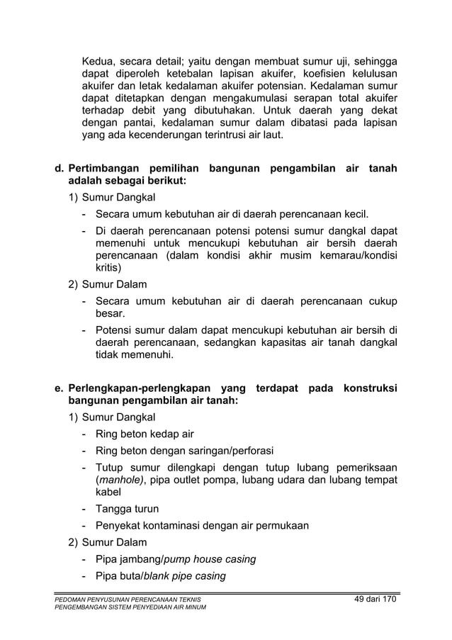 Pedoman Penyusunan Perencanaan Teknis Pengembangan Sistem Penyediaan ...