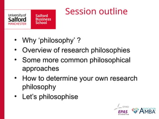 Research Philosophy, what it is and how to determine your own | PPTX