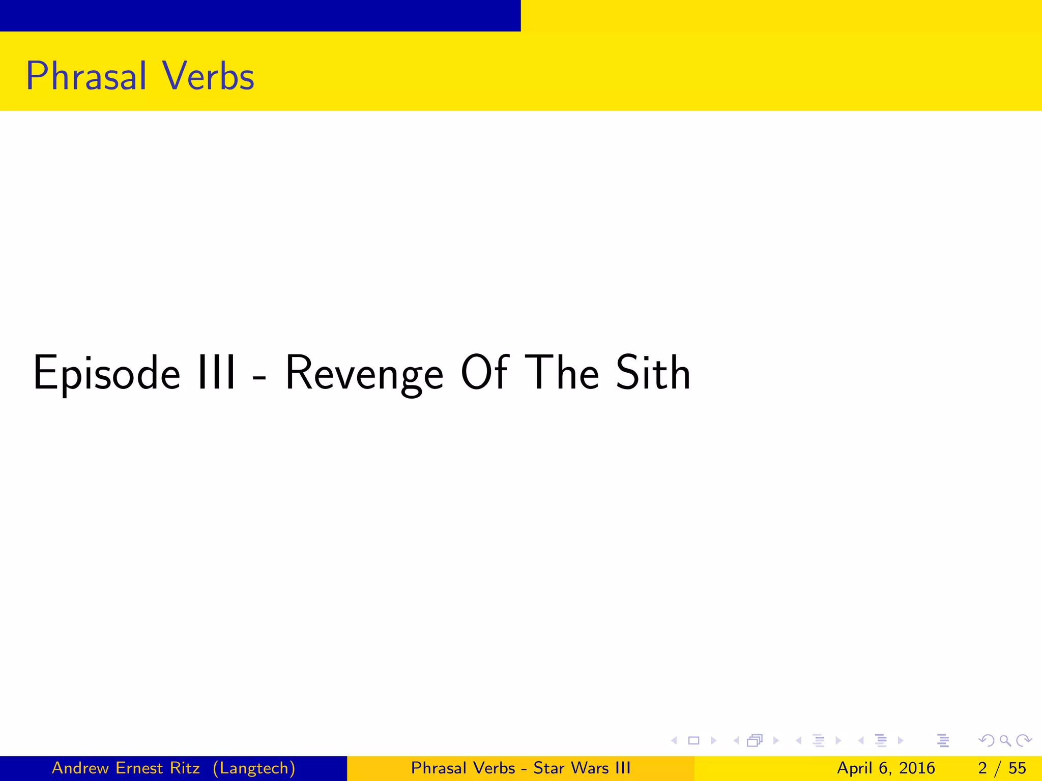 Phrasal Verbs - Star Wars Episode III - Revenge of the Sith | PDF ...