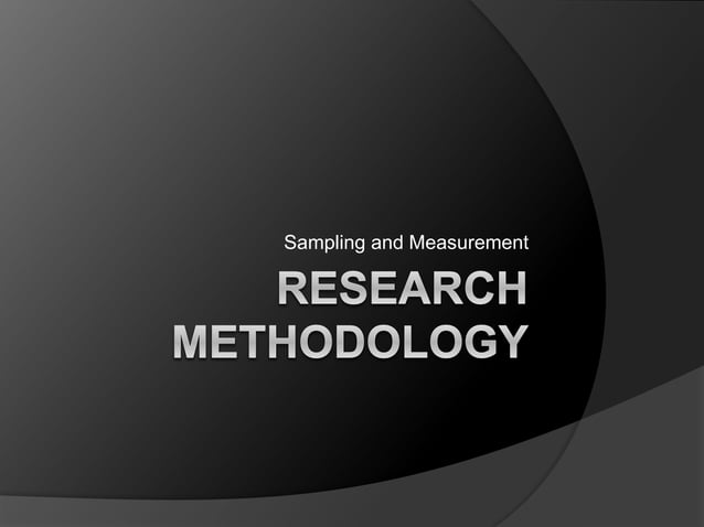 Sampling and measurement | PPTX