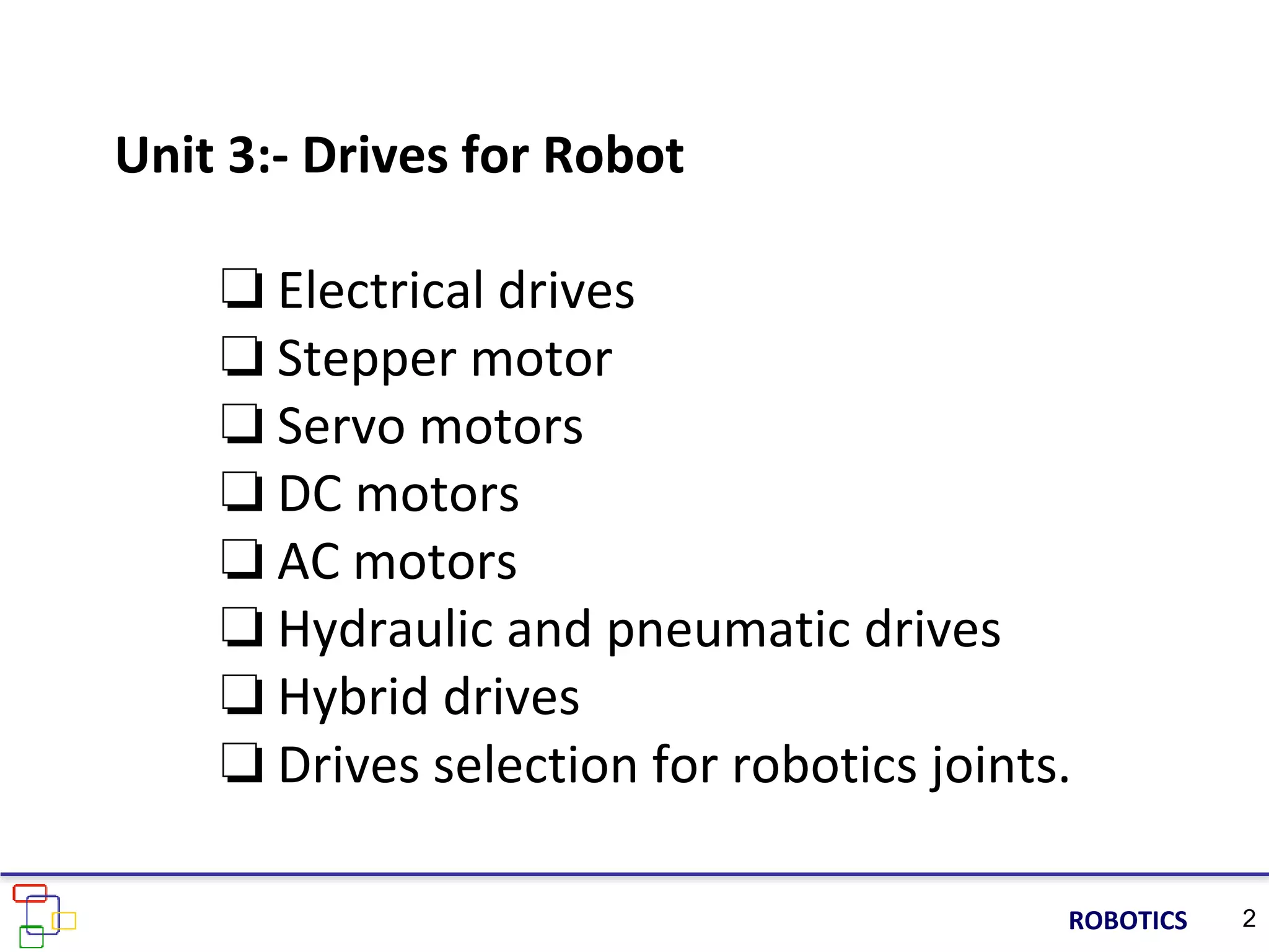 3 Robot Actuators systems.pptx | Robotics | Technology & Computing