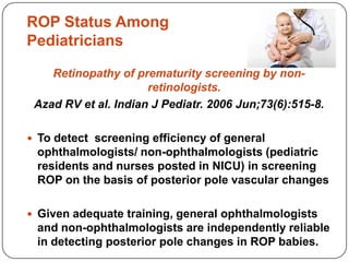 Dr Azad on ROP: Need for training and screening | PPT