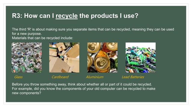 A Presentation on 3R (Reduce, Recycle, Reuse) | PPTX