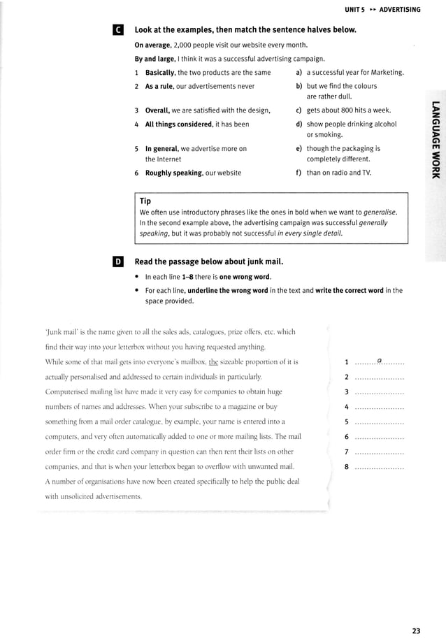 Market leader 3rd ed intermediate practice file | PDF