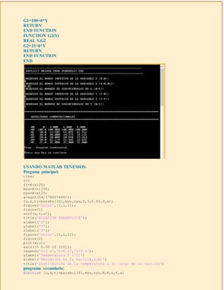 Ecuación diferencial parcial parabólica, método explícito usando fortan 90 ,matlab y scilab | PDF