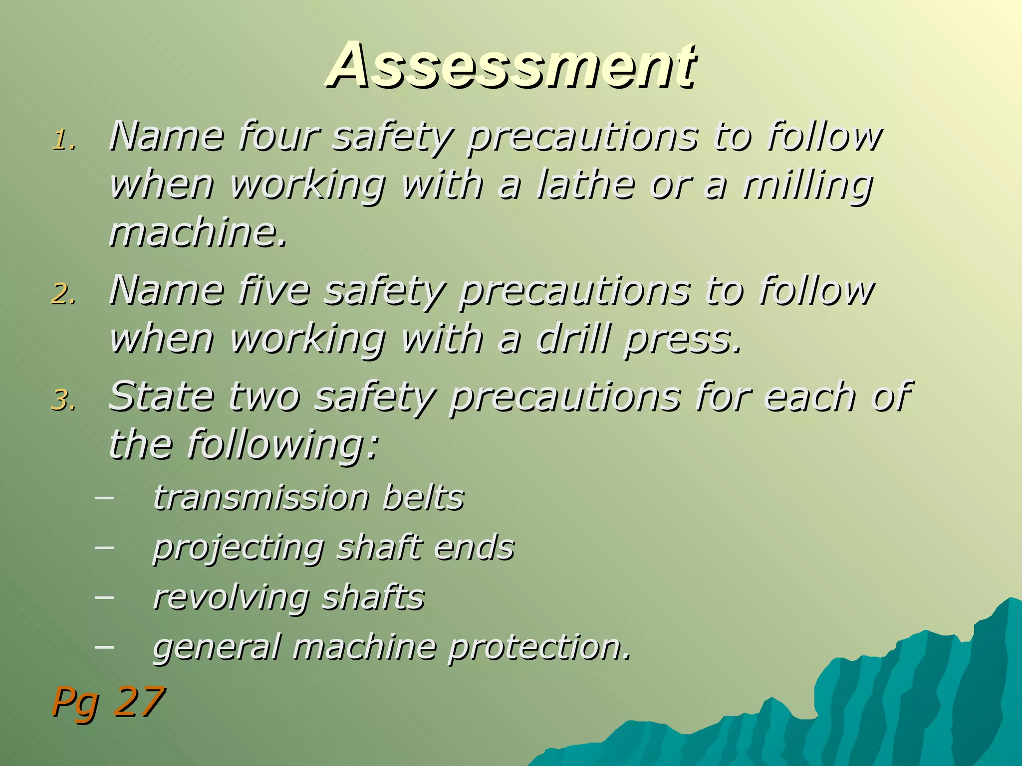 Mechanical Technology Grade 12 Chapter 3 Safety In The Workshop | PPT