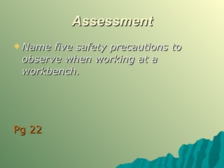 Mechanical Technology Grade 12 Chapter 3 Safety In The Workshop | PPT