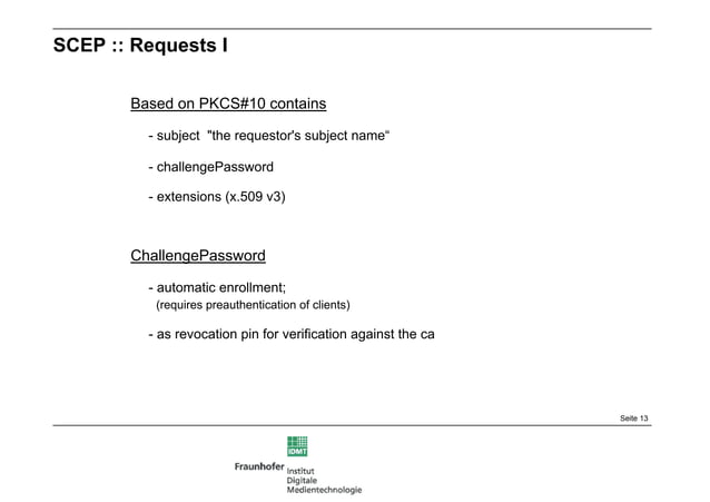 SCEP - simple certificate enrollment protocol - 1. OpenCA Workshop 2004 ...