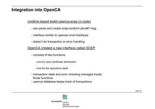 SCEP - simple certificate enrollment protocol - 1. OpenCA Workshop 2004 ...
