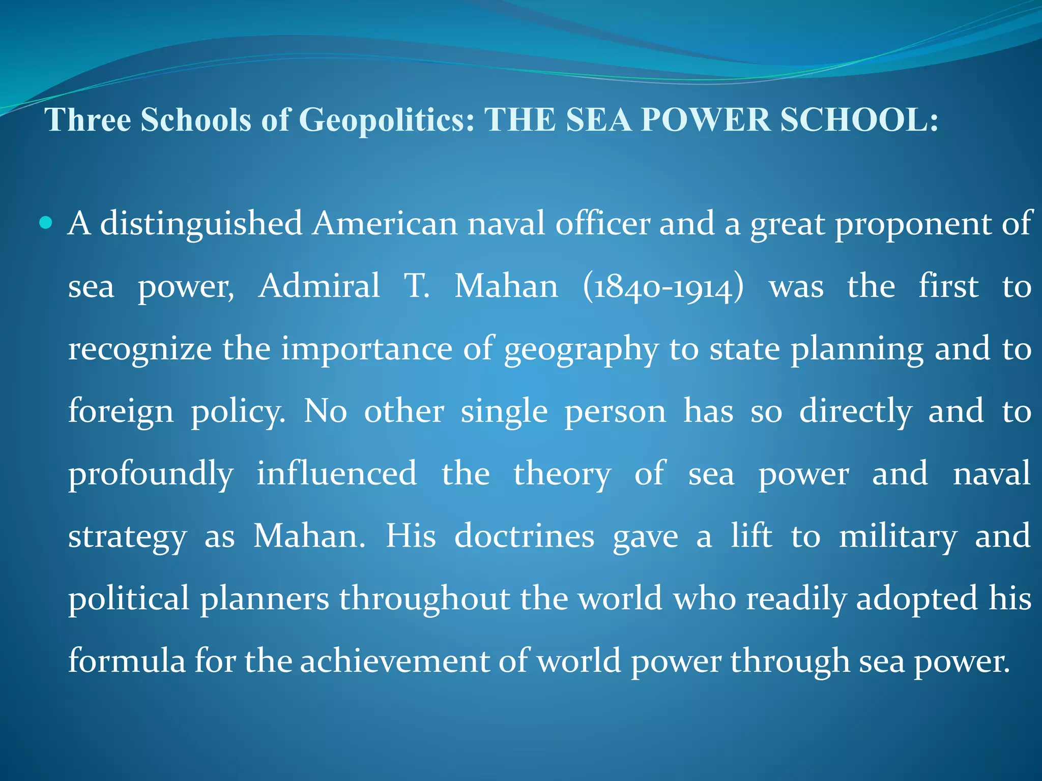 3 Schools of Geopolitics.pptx | Geography | Science