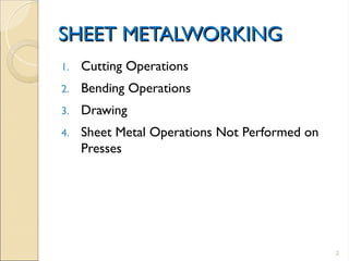sheet metal works binding cutting planking deep drawing | PPT
